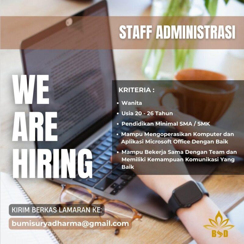Lowongan Kerja Staff Admin Di Pt Bumi Surya Dharma Lokerjogja Id