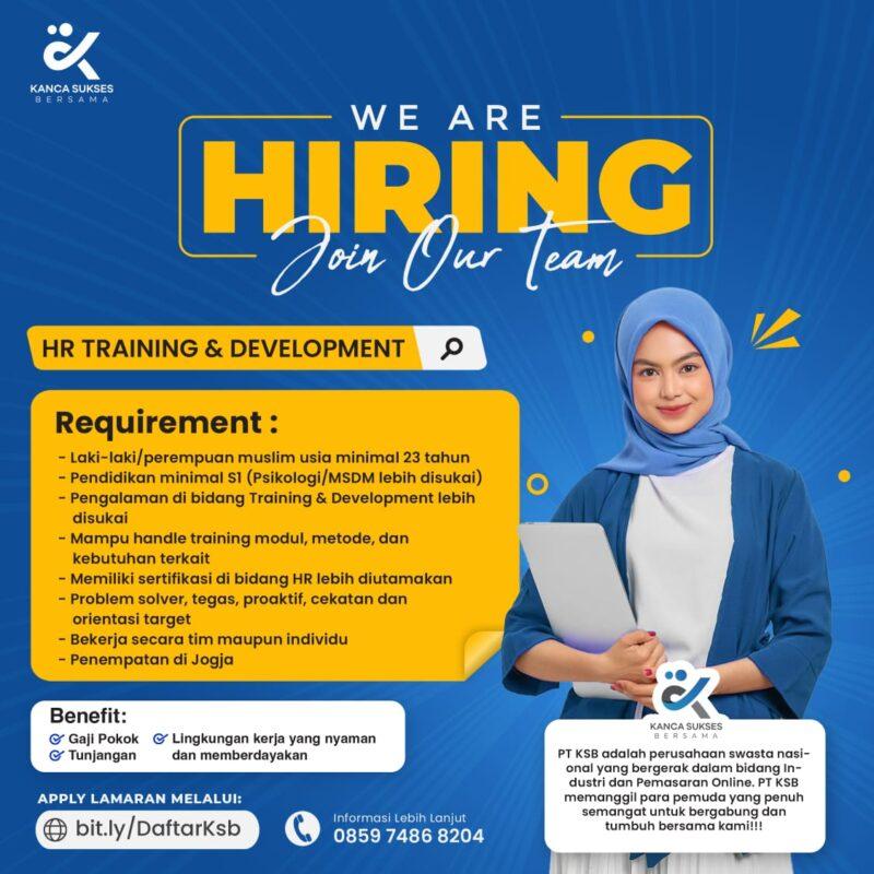 Lowongan Kerja HR Training & Development di PT. Kanca Sukses Bersama (KSB) - LokerJogja.ID