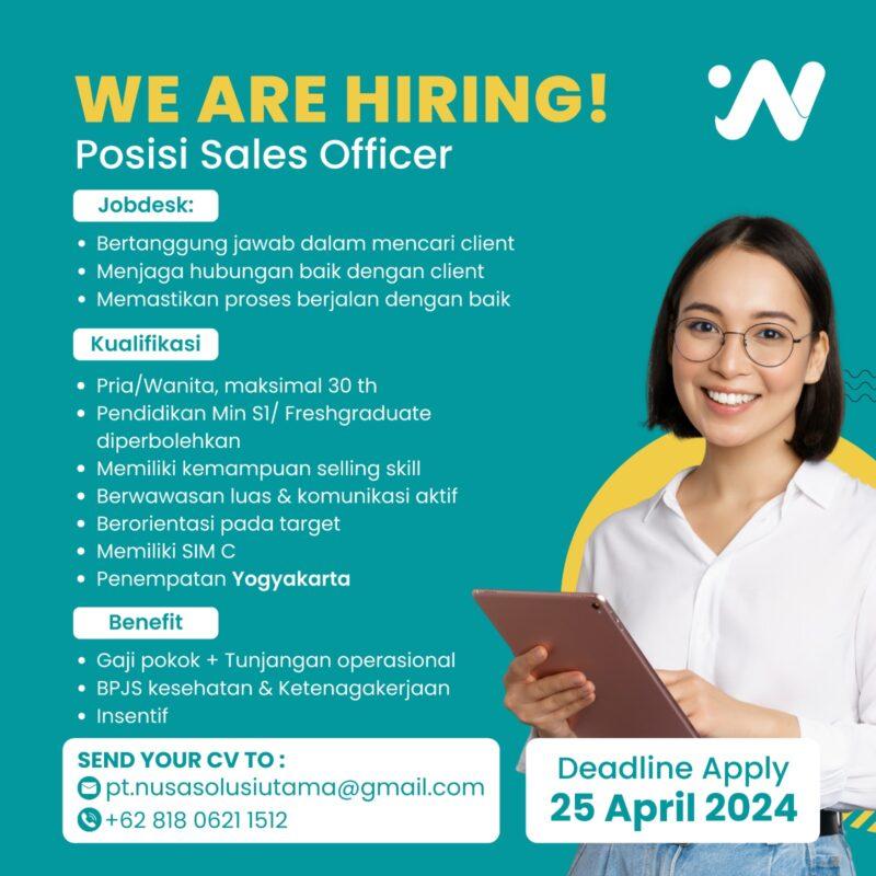 Lowongan Kerja Sales Officer di PT. Nusa Solusi Utama - LokerJogja.ID