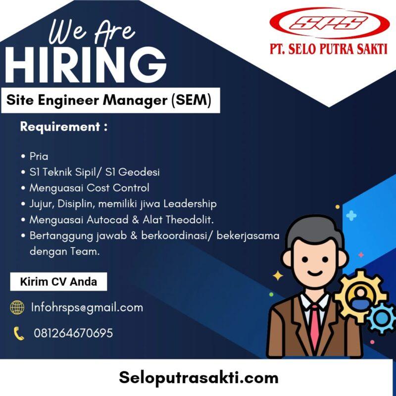 Lowongan Kerja Site Engineer Manager - Pelaksana Proyek di PT. Selo Putra Sakti - LokerJogja.ID