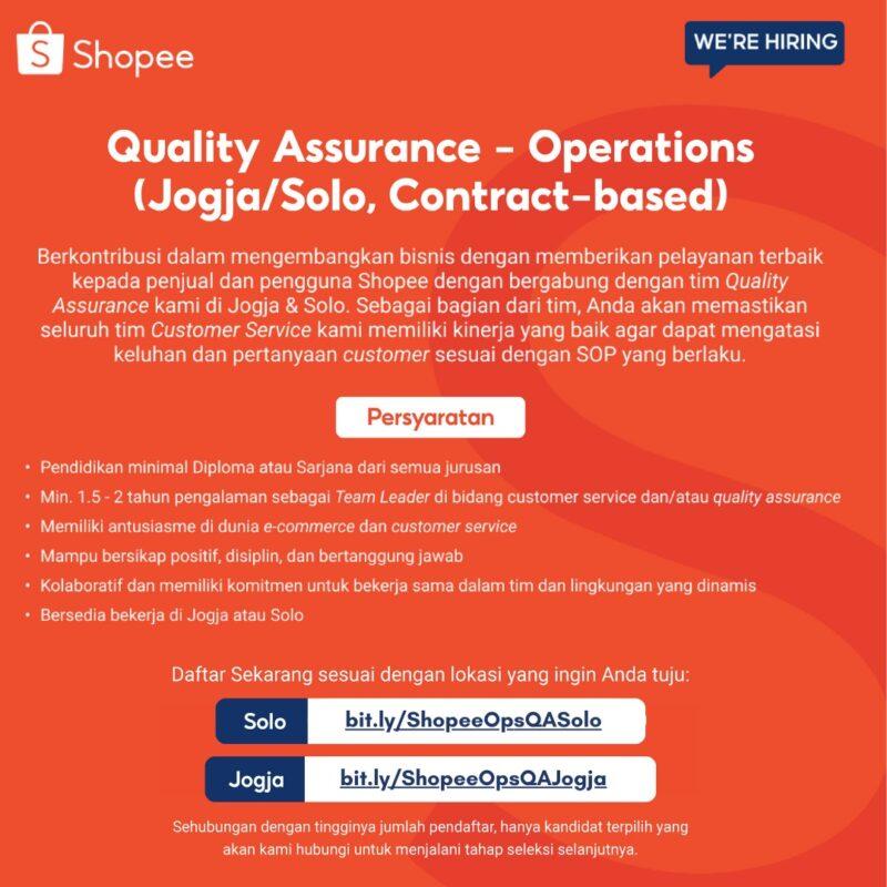 Lowongan Kerja Quality Assurance - Operations di PT. Shopee ...
