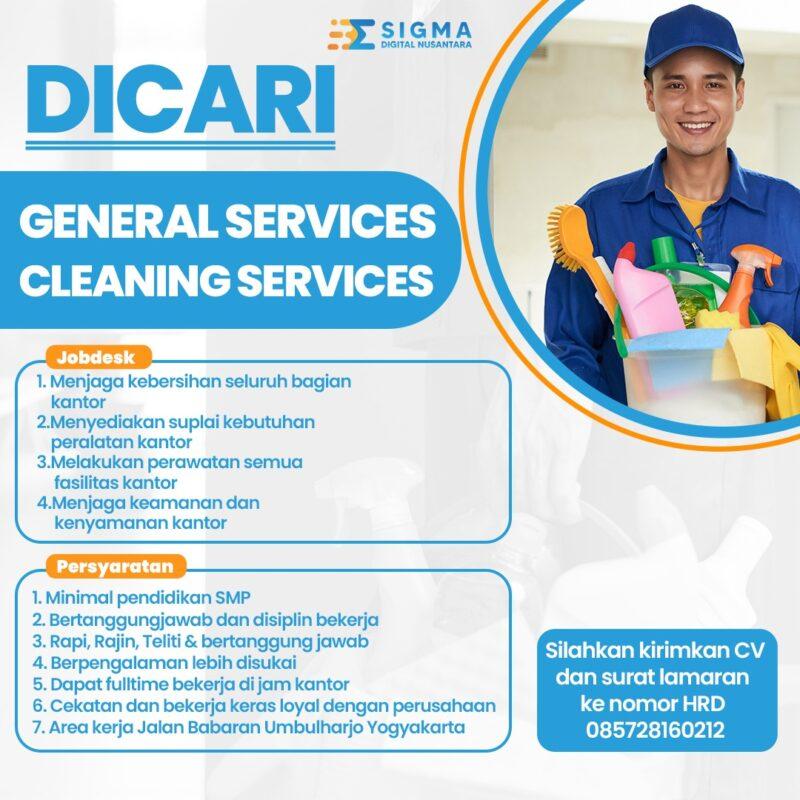 Lowongan Kerja General Services - Cleaning Services di PT. Sigma ...