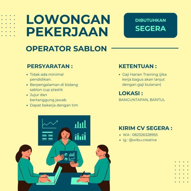 Lowongan Kerja Operator Sablon Cup di PT. Wiguna Inti Batara Utama ...