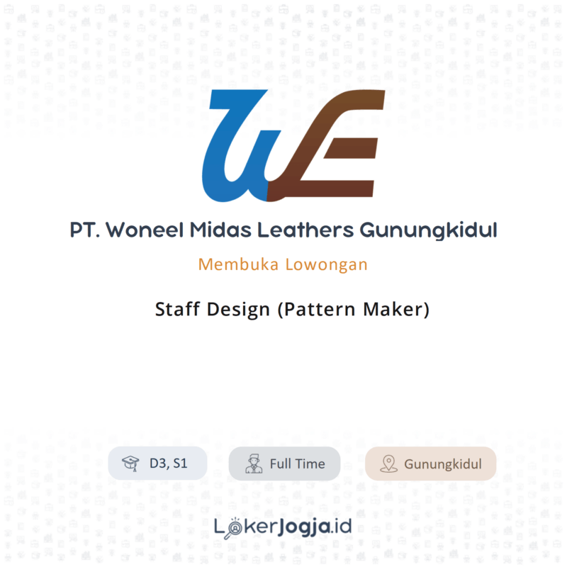 Lowongan Kerja Staff Design (Pattern Maker) di PT. Woneel Midas ...