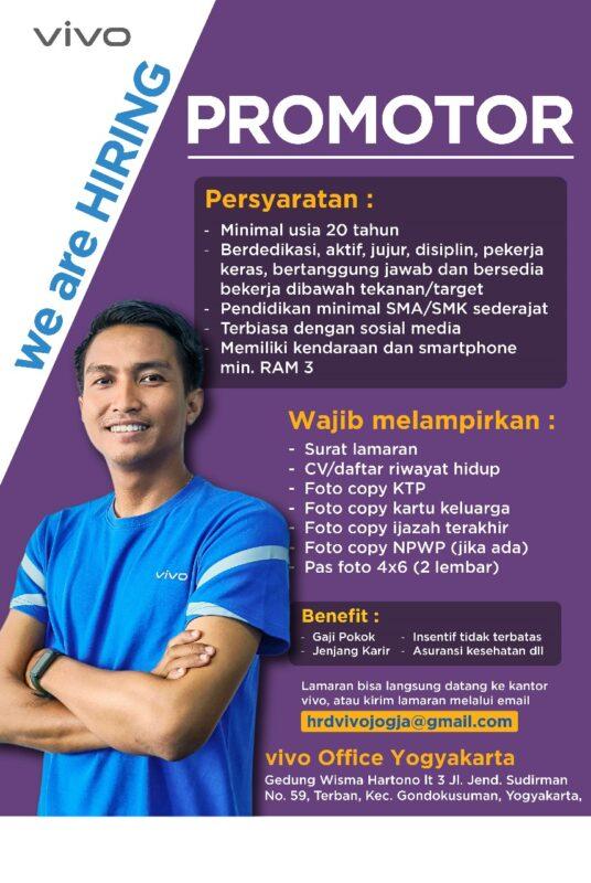 Lowongan Kerja Promotor - Trainer di PT. Zhi Sheng Indonesia (Vivo) - LokerJogja.ID