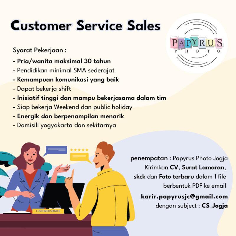 Lowongan Kerja Customer Service di Papyrus Photo Jogja - LokerJogja.ID