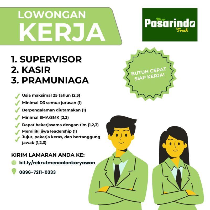 Lowongan Kerja Supervisor - Kasir - Pramuniaga di Pasarindo Fresh - LokerJogja.ID