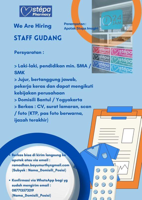 Lowongan Kerja Staff Gudang di Stepa Pharmacy - LokerJogja.ID