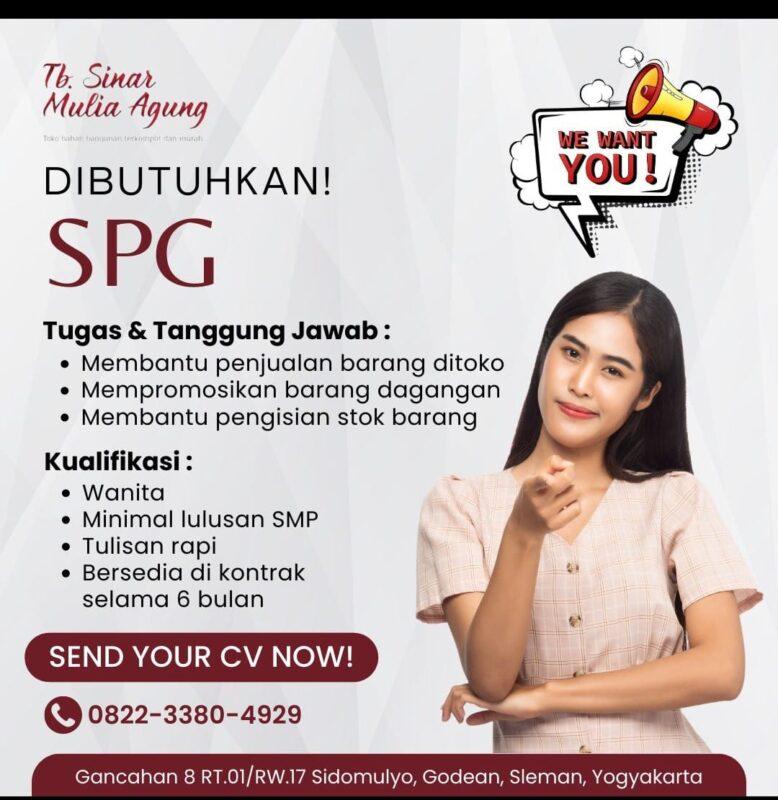 Lowongan Kerja SPG di TB. Sinar Mulia Agung Godean - LokerJogja.ID
