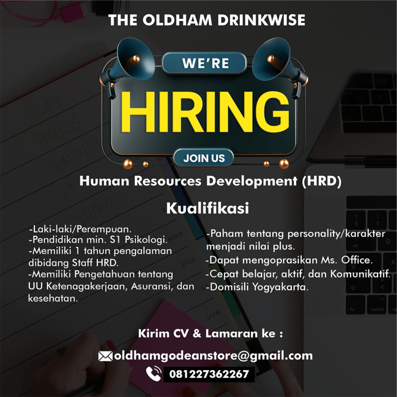 Lowongan Kerja HRD di The Oldham Drinkwise - LokerJogja.ID