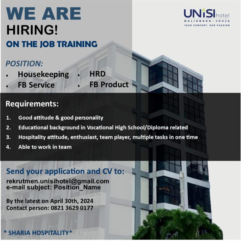 Lowongan Kerja Room Division Supervisor - Front Office Staff - Sales & Marketing Supervisor ...