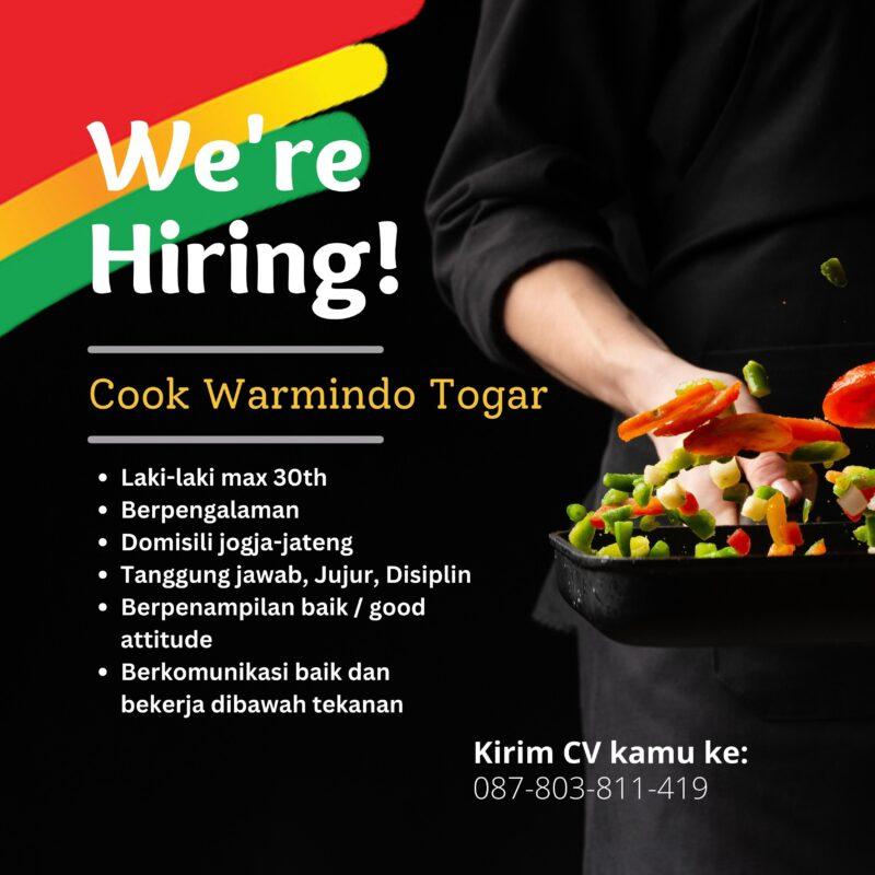 Lowongan Kerja Tukang Masak (Cook) - Jaga Stand di Warmindo Togar ...