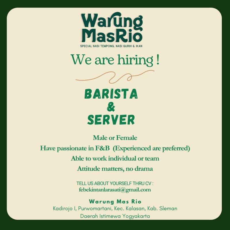 Lowongan Kerja Barista - Server di Warung Mas Rio - LokerJogja.ID
