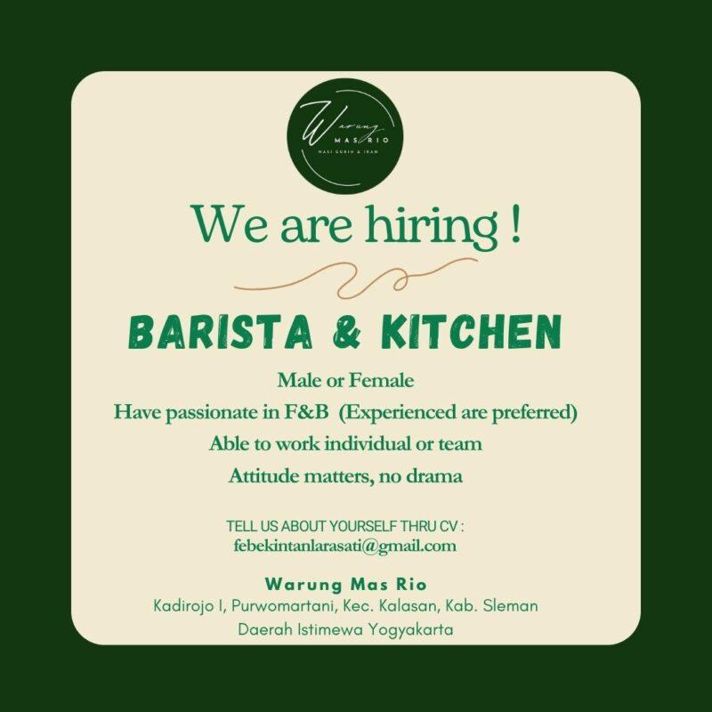 Lowongan Kerja Barista - Kitchen di Warung Mas Rio - LokerJogja.ID