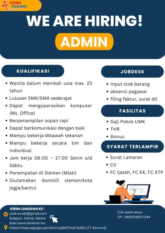 Lowongan Kerja Admin di Zona Teknik - LokerJogja.ID