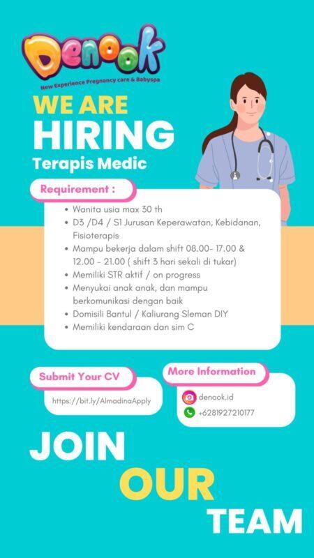 Lowongan Kerja Terapis Medic di Almadina Baby Spa (Denook) - LokerJogja.ID