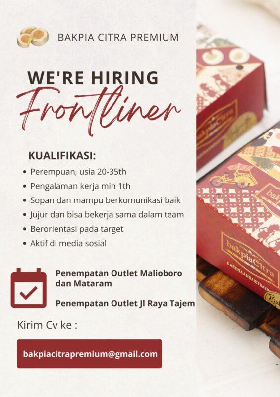 Lowongan Kerja Frontliner di Bakpia Citra Premium - LokerJogja.ID