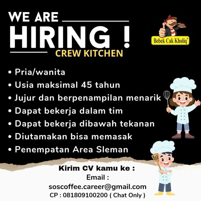 Lowongan Kerja Crew Kitchen di Bebek Cak Kholiq - LokerJogja.ID
