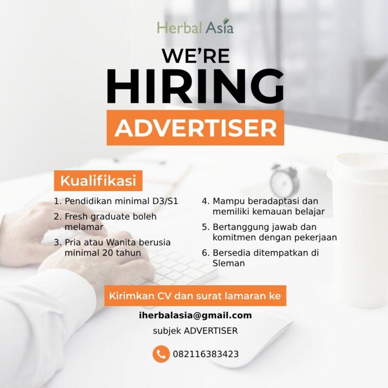 Lowongan Kerja Advertiser di CV. Herbalasia Indonesia - LokerJogja.ID