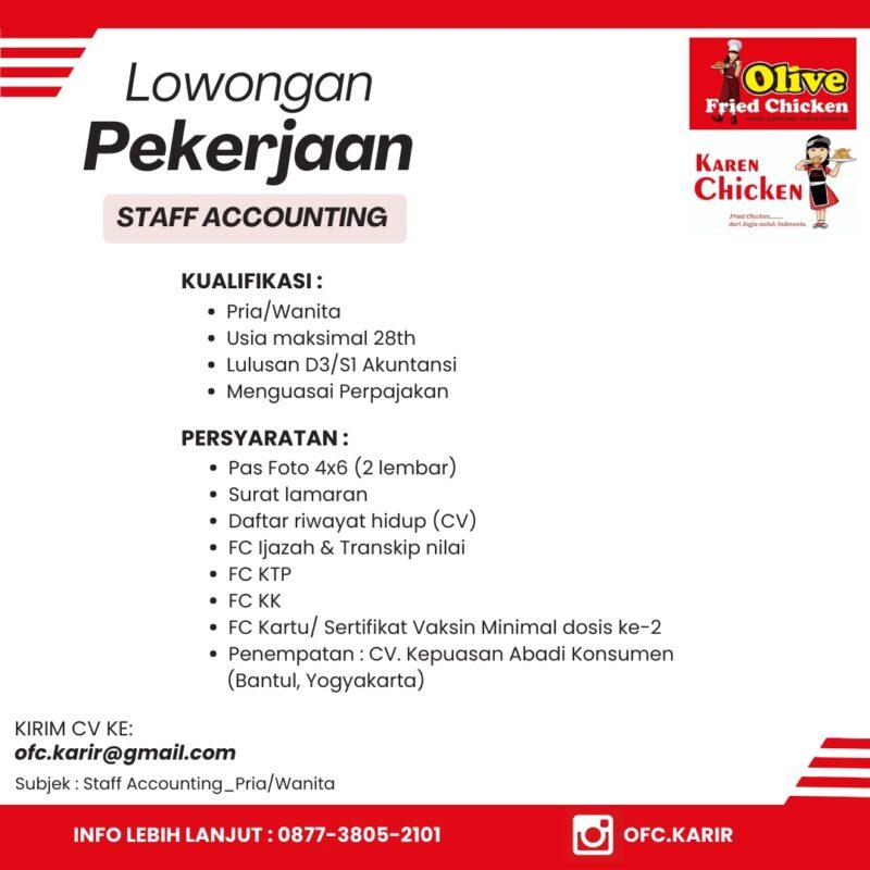 Lowongan Kerja Accounting di CV. Kepuasan Abadi Konsumen (Olive Fried ...