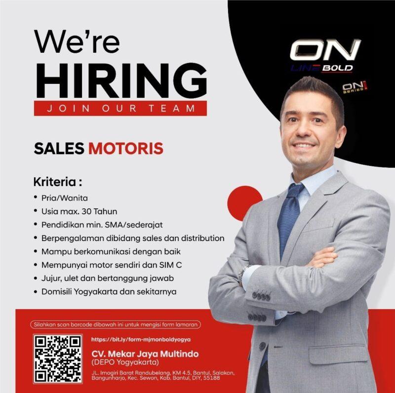 Lowongan Kerja Sales Motoris di CV. Mekar Jaya Multindo - LokerJogja.ID