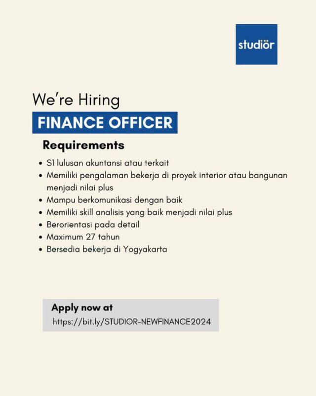 Lowongan Kerja Finance Officer di CV. Studio Reka Ruang Nusantara ...