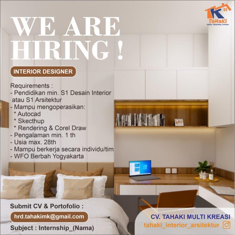 Lowongan Kerja Interior Designer di CV. Tahaki Multi Kreasi - LokerJogja.ID