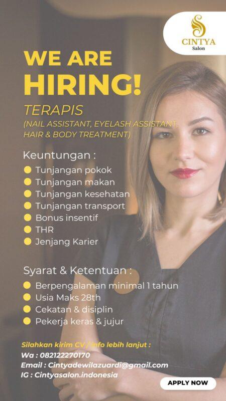 Lowongan Kerja Terapis di Cintya Salon - LokerJogja.ID