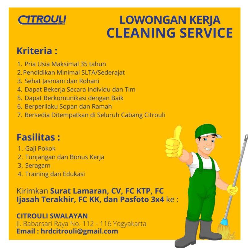 Lowongan Kerja Cleaning Service di Citrouli Swalayan - LokerJogja.ID