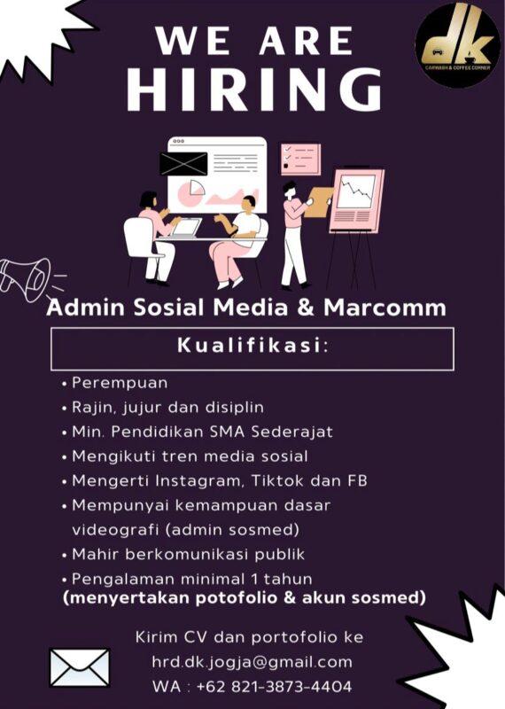 Lowongan Kerja Admin Sosial Media & Marcomm di DK Carwash and Coffee Corner - LokerJogja.ID