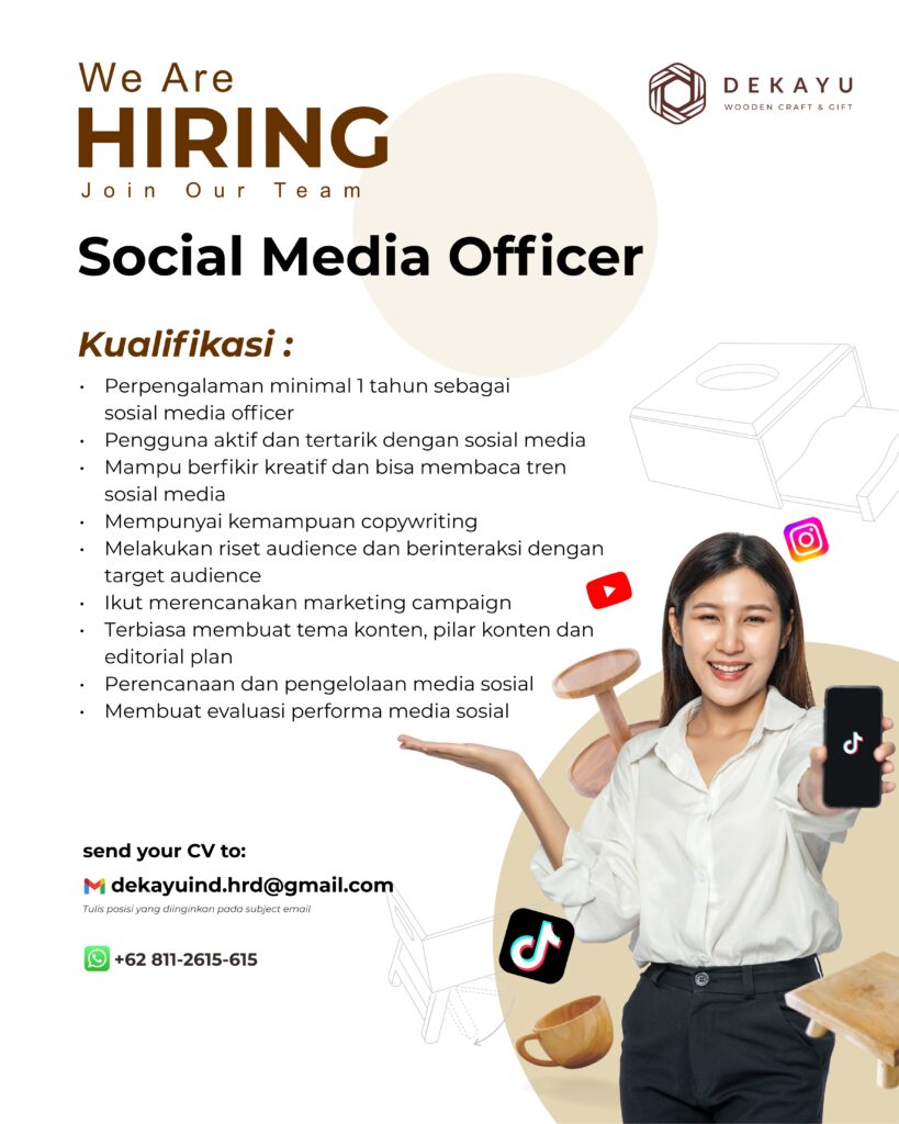 Lowongan Kerja Social Media Officer - SPV Accounting - Freelance Admin Penjualan - SPV Offline ...