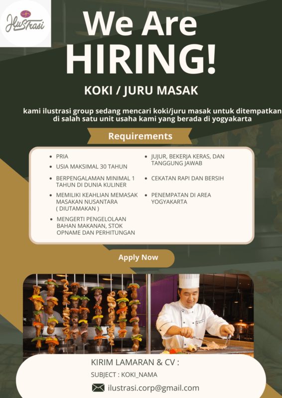 Lowongan Kerja Koki di Ilustrasi Group - LokerJogja.ID