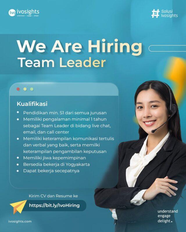 Lowongan Kerja Team Leader - Call Center di Ivosights - LokerJogja.ID Lowongan Kerja Team Leader - Call Center di Ivosights - LokerJogja.ID