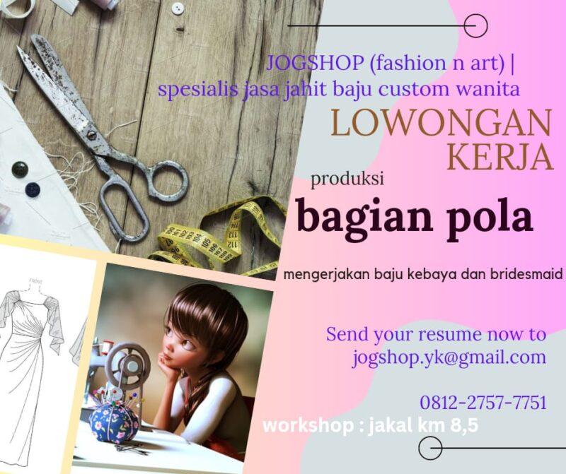 Lowongan Kerja Bagian Pola Cutting di Jogshop - LokerJogja.ID
