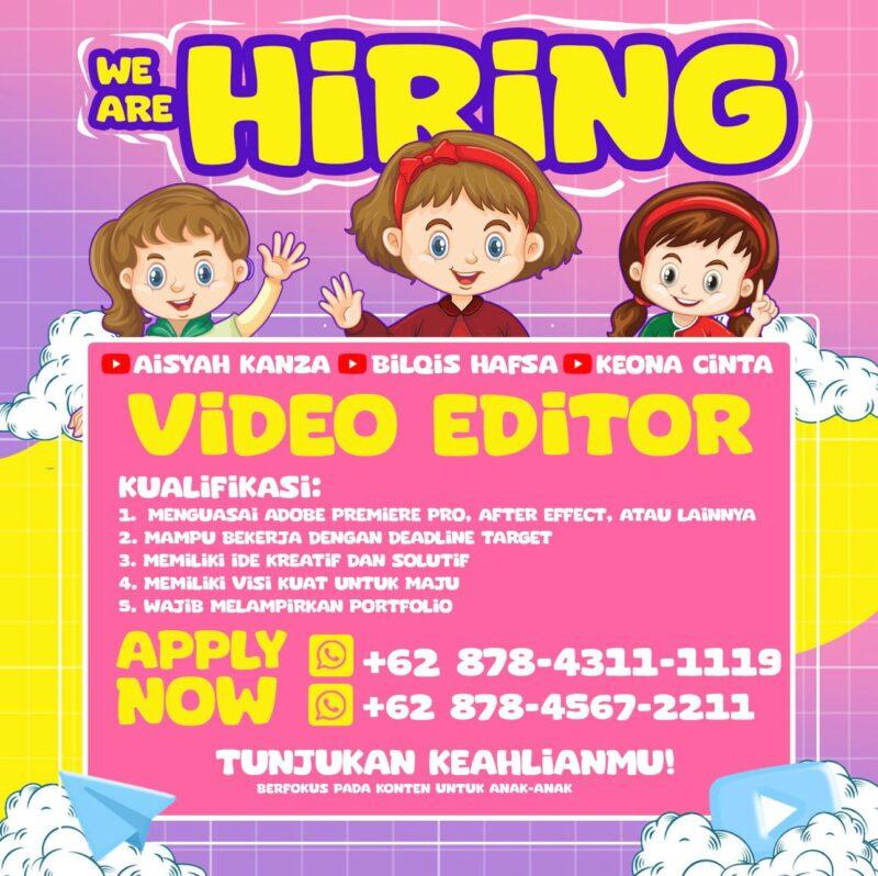 Lowongan Kerja Video Editor - Videographer - Creative Sutradara ...