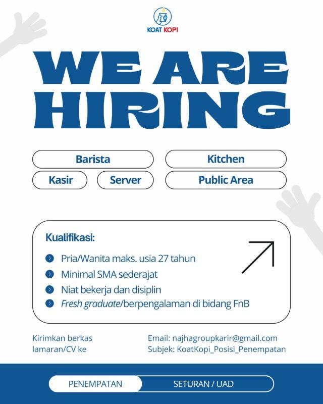 Lowongan Kerja Barista - Kitchen - Kasir - Server - Public Area di Koat ...