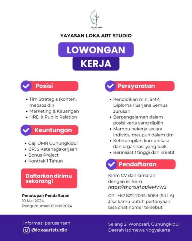 Lowongan Kerja Tim Strategis (Konten, Medsos) - Marketing & Keuangan - HRD & Public Relation di ...