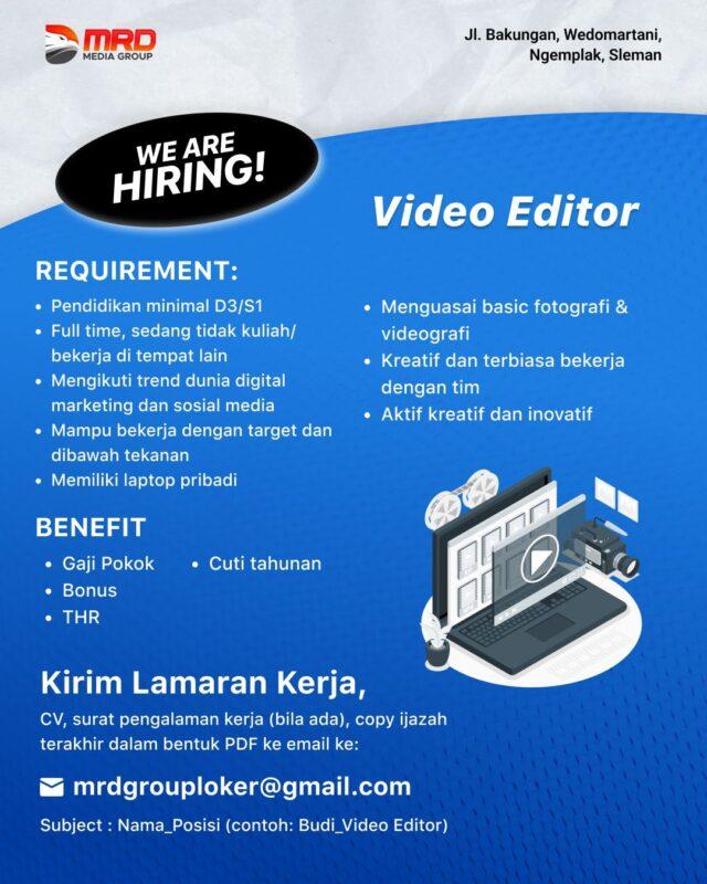 Lowongan Kerja Video Editor di MRD Media Group - LokerJogja.ID