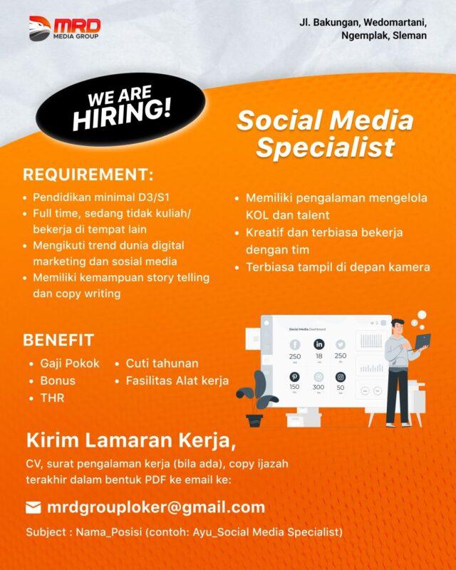Lowongan Kerja Social Media Specialist di MRD Media Group - LokerJogja.ID