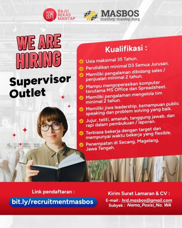 Lowongan Kerja Supervisor Outlet di Masbos - LokerJogja.ID