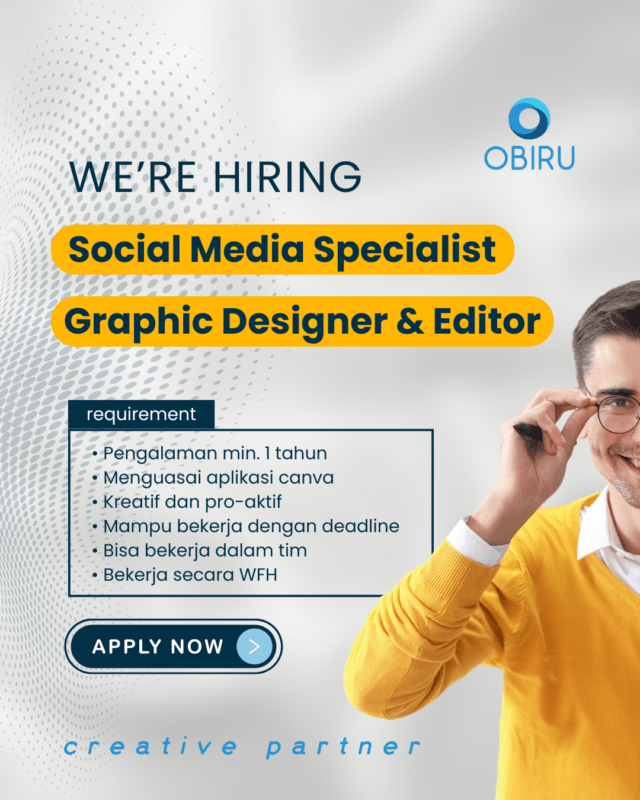 Lowongan Kerja Social Media Specialist - Graphic Designer Editor di Obiru Creative Partner ...