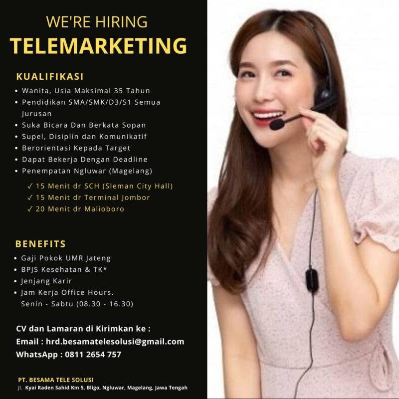 Lowongan Kerja Telemarketing di PT. Besama Tele Solusi - LokerJogja.ID