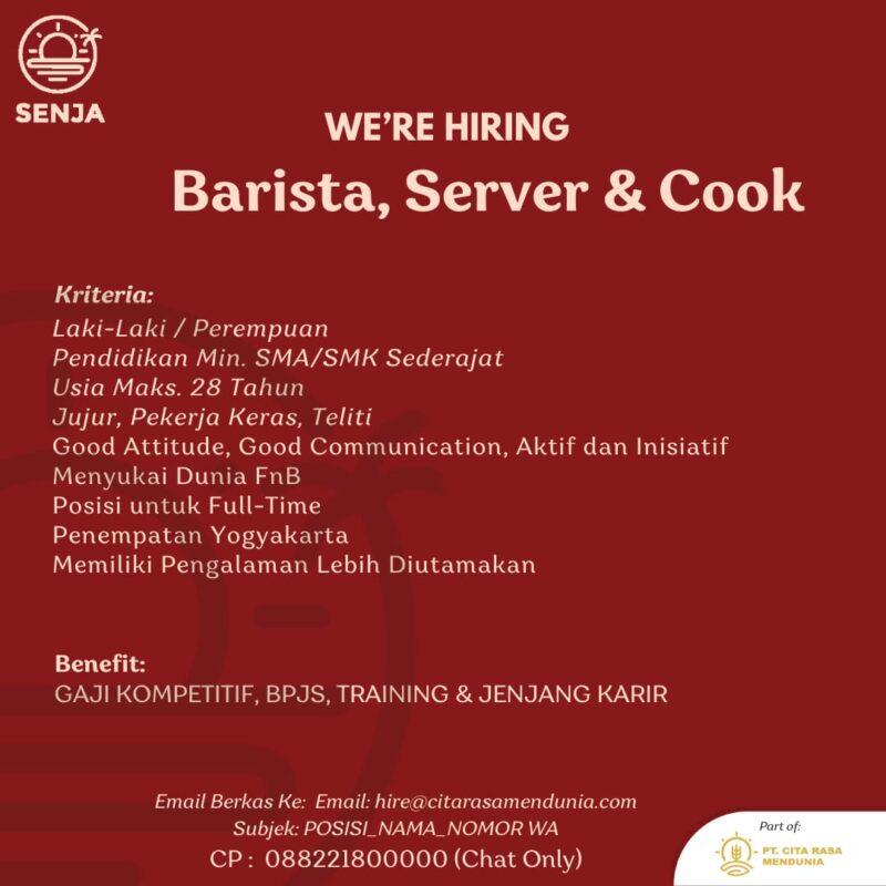 Lowongan Kerja Barista - Server & Cook di PT. Cita Rasa Mendunia ...