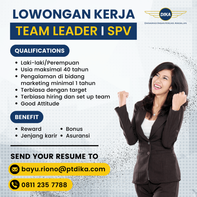 Lowongan Kerja Supervisor di PT. Danamas Insan Kreasi Andalan - LokerJogja.ID