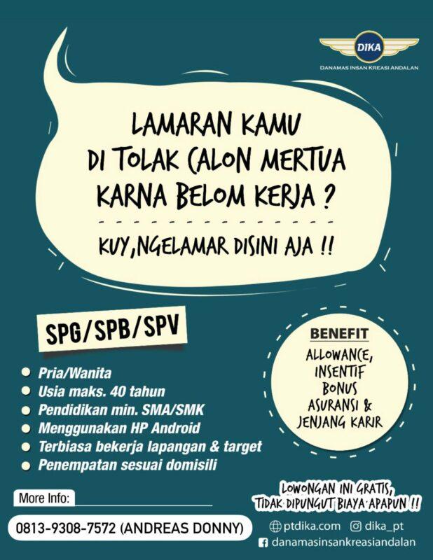 Lowongan Kerja SPG/SPB/SPV di PT. Danamas Insan Kreasi Andalan - LokerJogja.ID