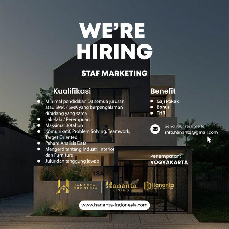 Lowongan Kerja Staff Marketing di PT. Hananta Indonesia Sukses - LokerJogja.ID