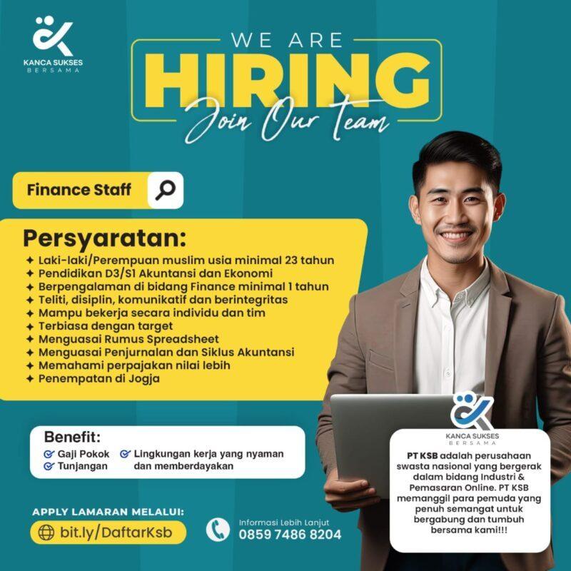 Lowongan Kerja Finance Staff di PT. Kanca Sukses Bersama (KSB ...