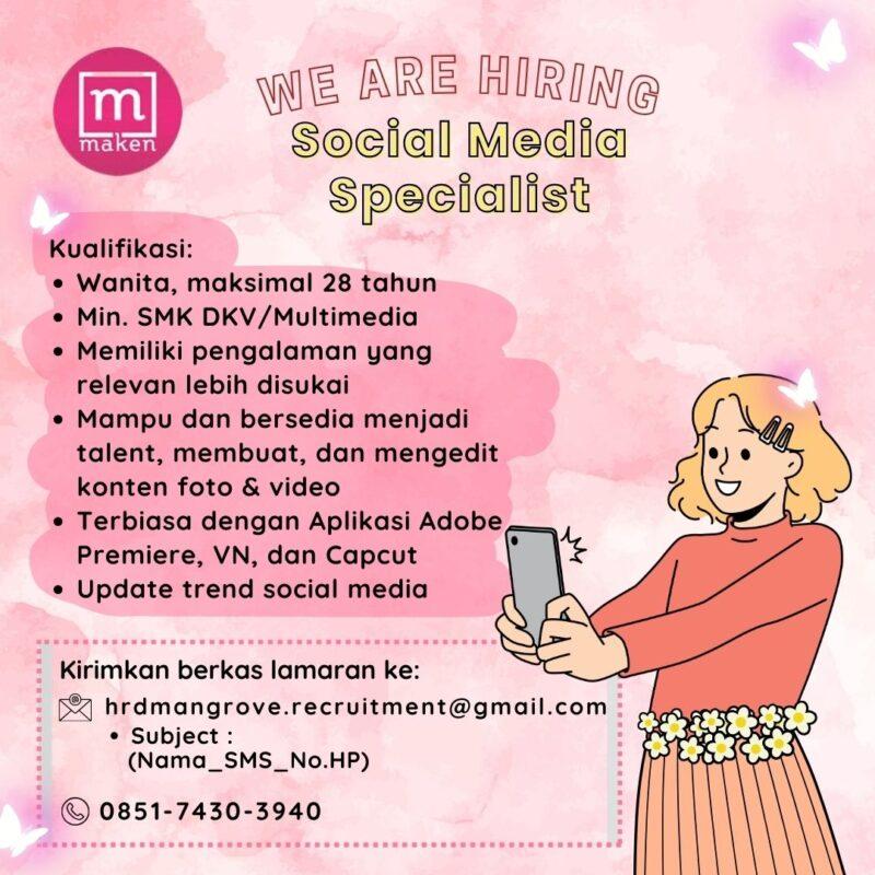 Lowongan Kerja Social Media Specialist - Customer Relationship Management di PT. Makenliving ...