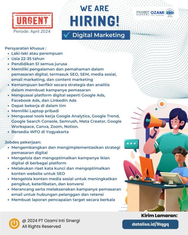 Lowongan Kerja Digital Marketing di PT. Ozami Inti Sinergi (Indobot Academy) - LokerJogja.ID