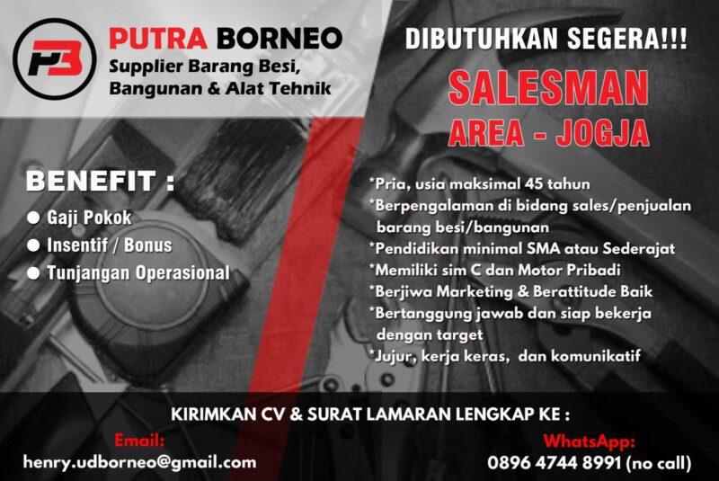 Lowongan Kerja Salesman Area Jogja di Putra Borneo - LokerJogja.ID
